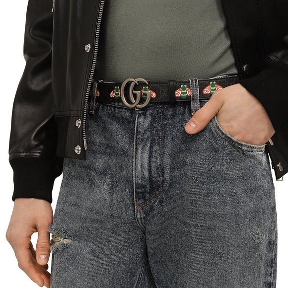 Gucci | Accessories | Gucci Supreme Bee Monogram Black Marmont Og Belt ...